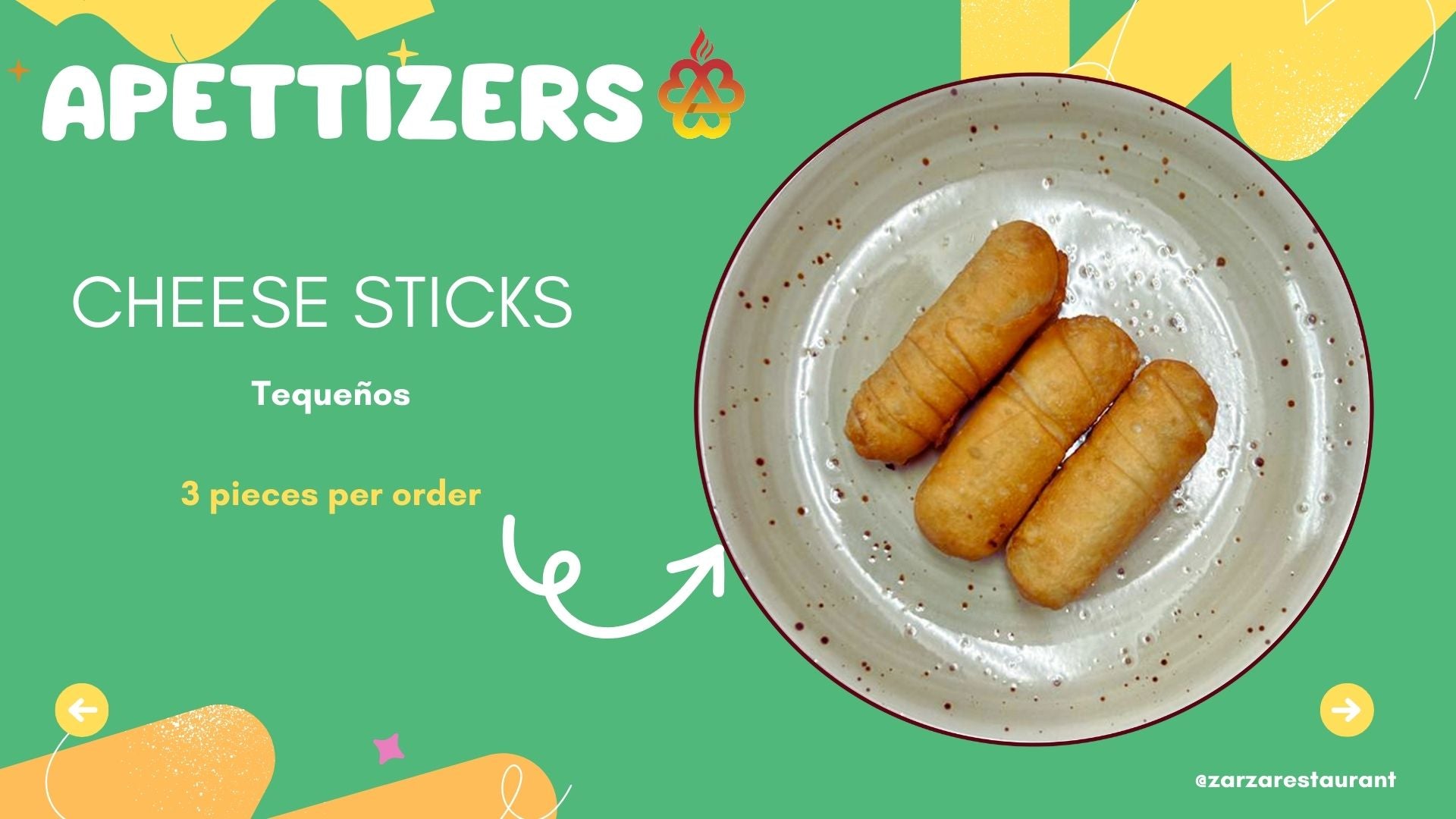 TEQUENOS - CHEESE STICKS – Zarza Latin Restaurant