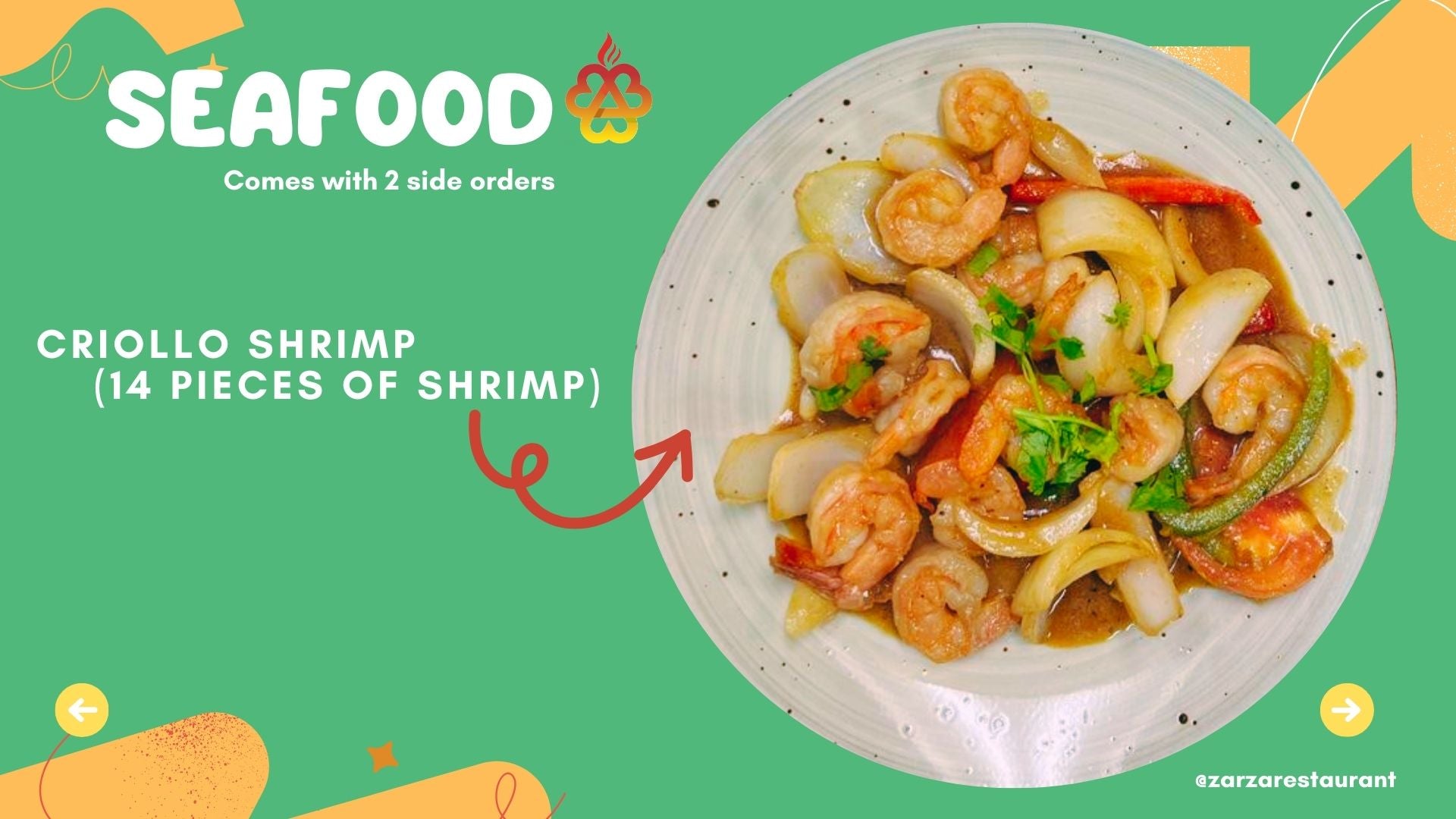 CRIOLLO SHRIMP - 14 PIECES – Zarza Latin Restaurant